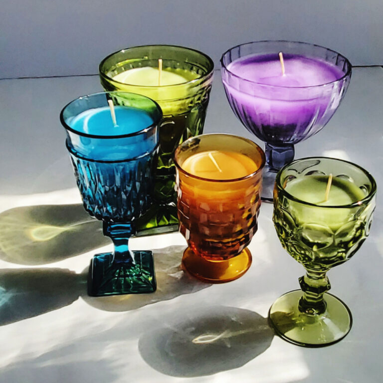 Color glass candle DIY - Janes Distractions